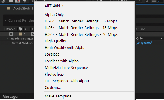 Directly render H.264 files from After Effects Render Queue
